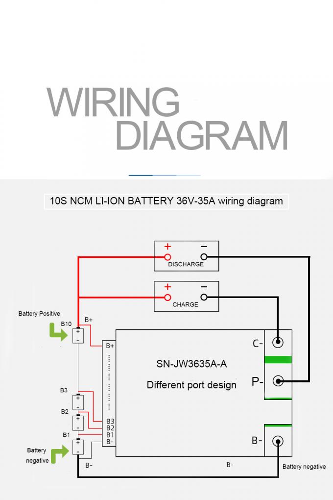 36V BMS 10S 35A Battery Management System Lithium Ion For E Scooter