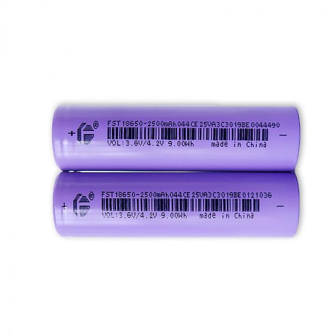 Purple 3.7v FST 2500mah 3C Rechargeable Li Ion 18650 Battery Cell